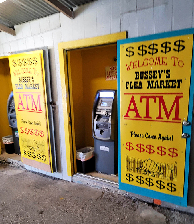 The ATM booth&mdash;where cash is king and credit cards fear to tread&mdash;stands ready to fuel your flea market adventures.