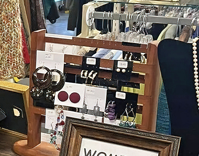 Jewelry displays offer everything from statement pieces to subtle accessories. One person's "too much" becomes another's "just right."