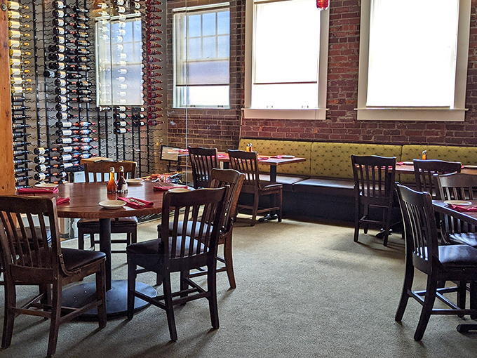 Wine racks and exposed brick remind you this isn't your grandfather's barbecue joint &ndash; though he'd love it too.