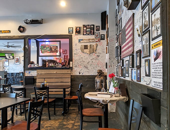 Every corner tells a story – this one filled with memorabilia that transforms meals into time travel.