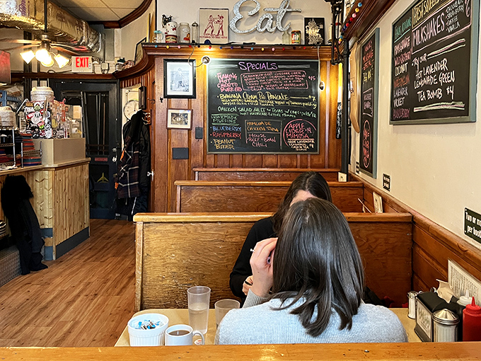 Chalkboard specials and wooden booths &ndash; the diner equivalent of comfort food for your soul before the comfort food for your stomach arrives.