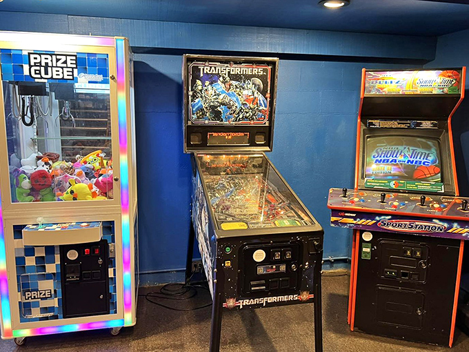 The arcade corner offers post-pizza entertainment &ndash; where parents relive their youth and kids discover the joy of actual buttons and joysticks.