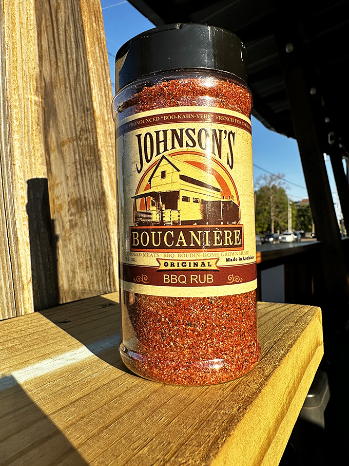 Johnson's house-made BBQ rub sits ready to season your next backyard cookout, bringing professional pitmaster skills to amateur grills everywhere.