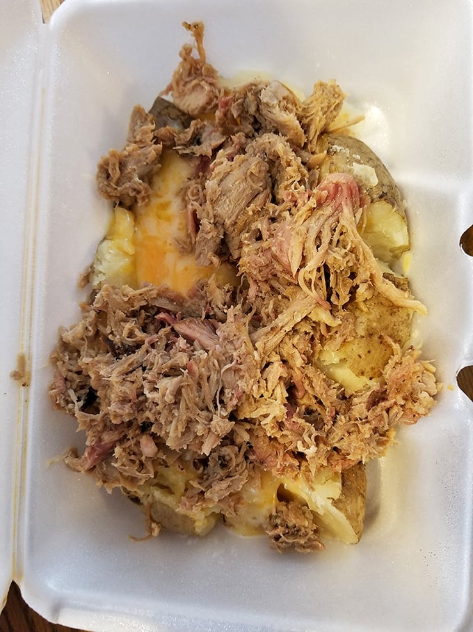 The loaded BBQ potato &ndash; where a humble spud transforms into a meat-topped masterpiece that requires both a fork and a commitment.