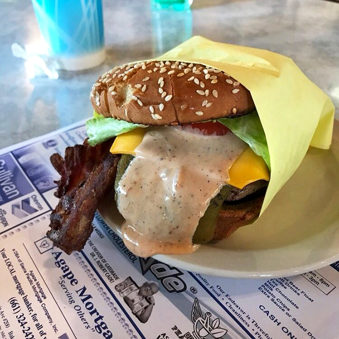 Bacon and Ortega chiles join forces on this burger like superheroes assembling for the tastiest mission in the Marvel universe.