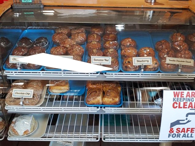 A display case of baked temptations that makes willpower crumble faster than their perfectly flaky pastries.