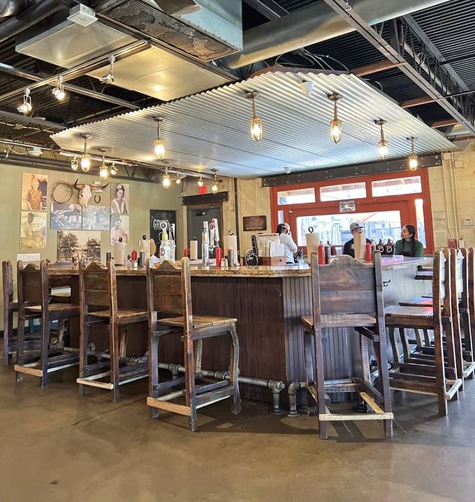 The bar area&mdash;where Texas craft beers flow freely and strangers swap stories about the best BBQ they've had until today.