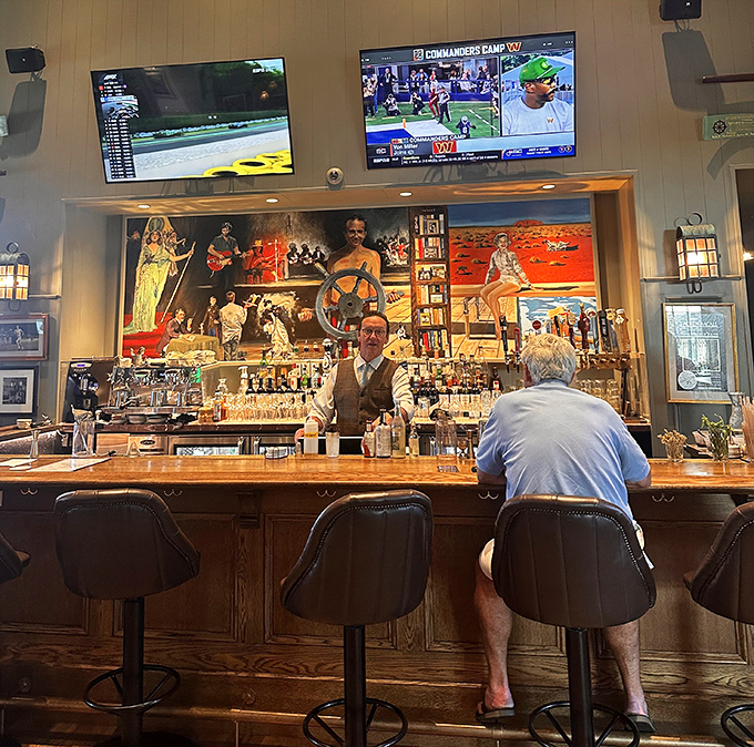 A bar that balances British tradition with American sports on TV&mdash;proving that special relationship between nations works best over cocktails.