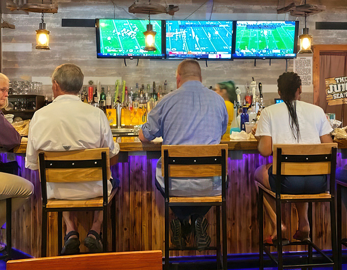 The bar area &ndash; where sports on TV and seafood on plates create the perfect excuse to linger just a little longer.