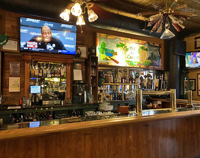 Behind every great pub is a great bar – this one's stocked with enough spirits to raise yours, complete with sports on TV and Irish memorabilia.