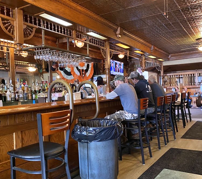 The bar area offers liquid companionship for your meaty adventure, with local Portsmouth brews standing ready to assist.