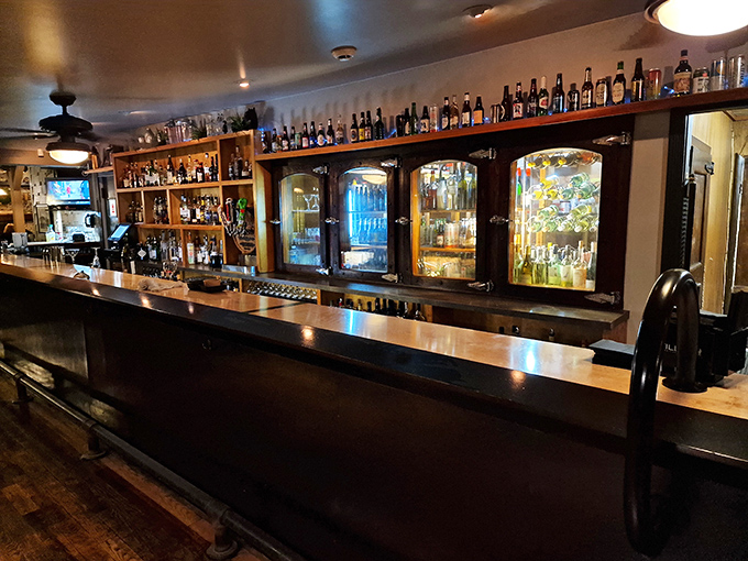 A bar that looks like it knows how to pour a proper drink without measuring cups involved.