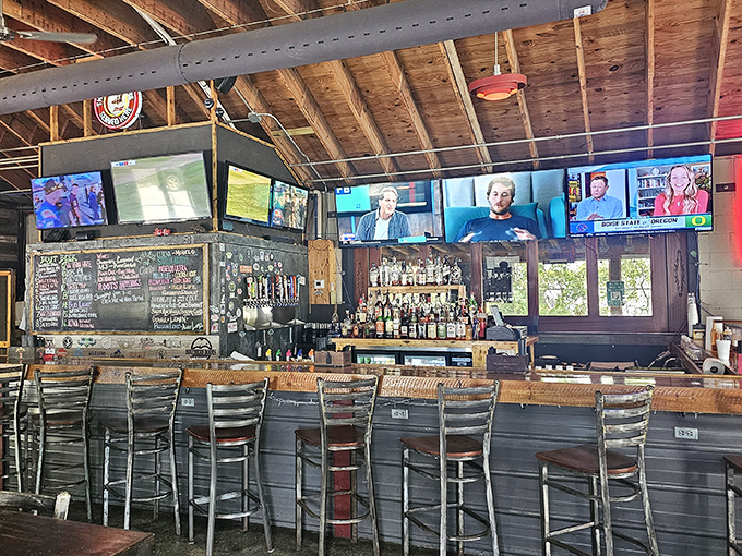 A well-stocked bar ready to quench the thirst that inevitably follows smoky, spicy goodness. Bourbon and barbecue&mdash;name a more perfect couple.