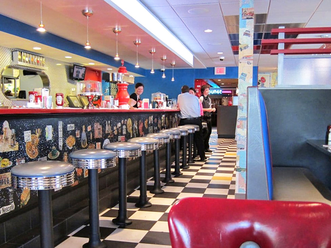 Counter seating: where solo diners become temporary family. Watch the short-order ballet unfold while nursing that bottomless coffee cup.