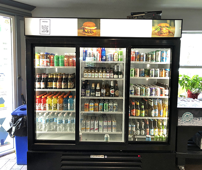 Hydration station for barbecue adventurers. Because tackling world-class smoked meats requires proper liquid reinforcements from this well-stocked beverage arsenal.