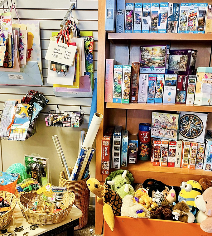 Puzzles and games: where family entertainment meets nostalgia. That 1000-piece mountain scene might be missing one piece, but that's part of the thrift store thrill. 