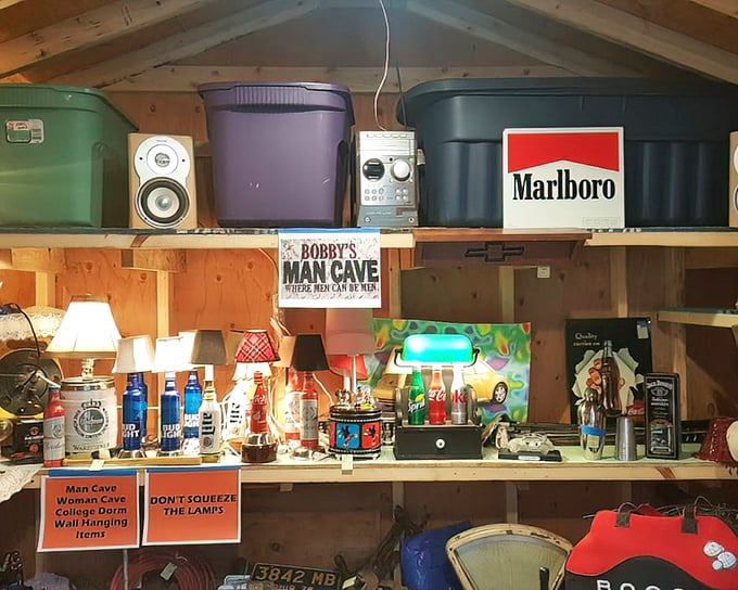 Bobby's Man Cave collection proves one universal truth: everyone needs a designated space for their questionable taste in decorative beer bottles.