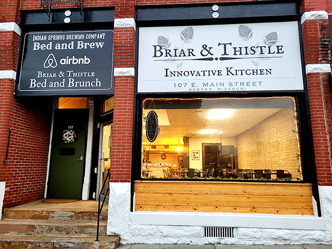 Briar & Thistle's warm glow spills onto the sidewalk, its "Innovative Kitchen" sign a modest understatement for the culinary creativity happening inside.