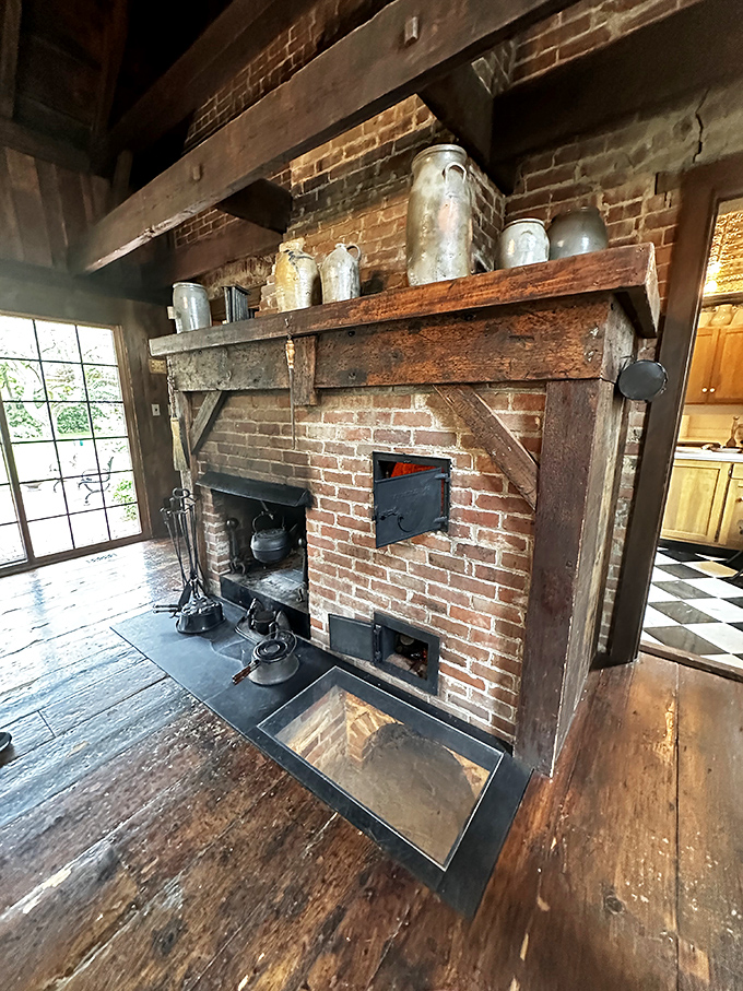 Kitchen hearths like this weren't just for cooking&mdash;they were the heart of household operations. No microwaves, just pure culinary commitment.