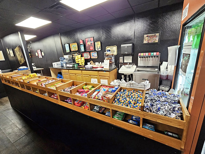 The candy counter stands as sweet temptation on your way out&mdash;because apparently a full breakfast isn't enough indulgence for one visit.