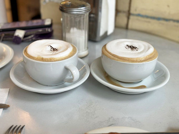 Two perfectly made cappuccinos prove that good coffee doesn't need flavored syrups or a cup the size of your head.
