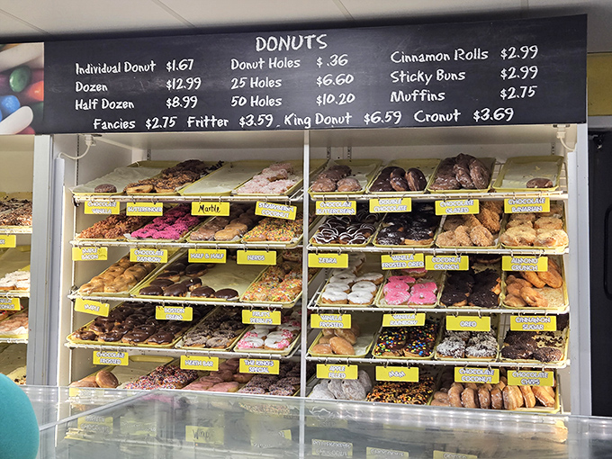 The display case&mdash;a museum of possibility where each shelf tells a different story of sugar, spice, and everything worth the extra mile.