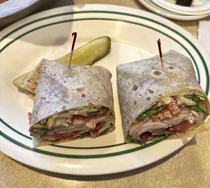 A chicken wrap that proves healthy eating doesn't require sacrificing flavor - fresh ingredients wrapped in common sense.