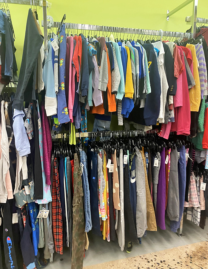 Childhood outgrown but not forgotten. These tiny garments await new adventures with the next generation of finger-painters and puddle-jumpers.