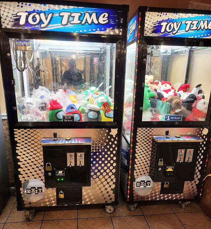 Claw machines: where children learn important life lessons about hope, disappointment, and the occasional sweet victory of snagging a stuffed animal.