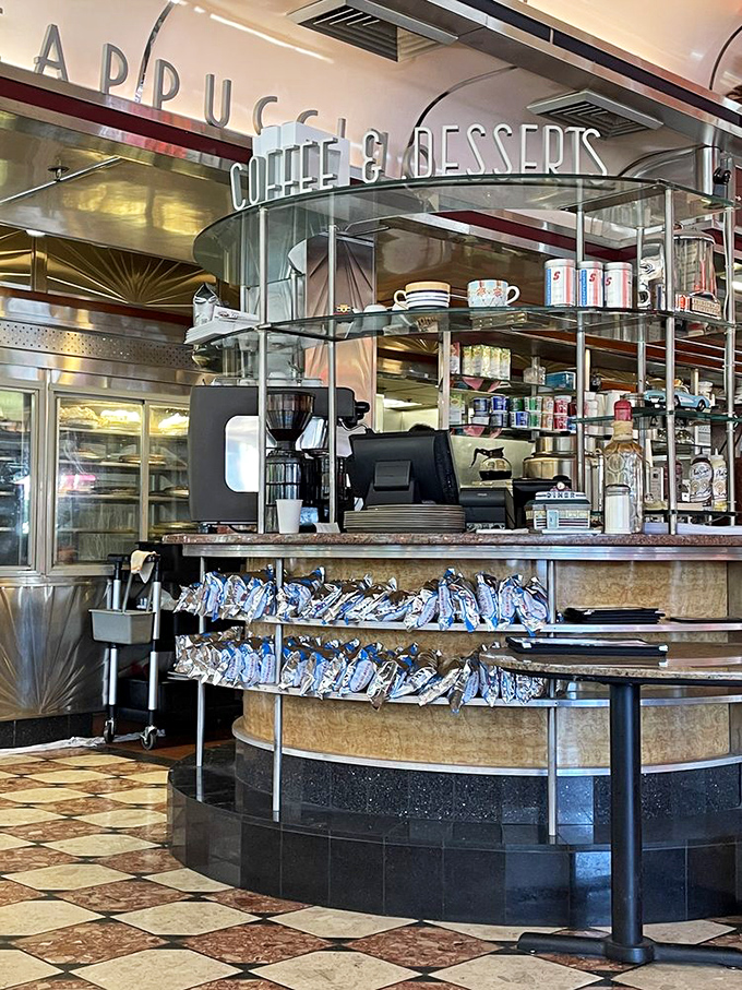 The coffee station stands ready like a caffeinated command center, fueling dreams one cup at a time.