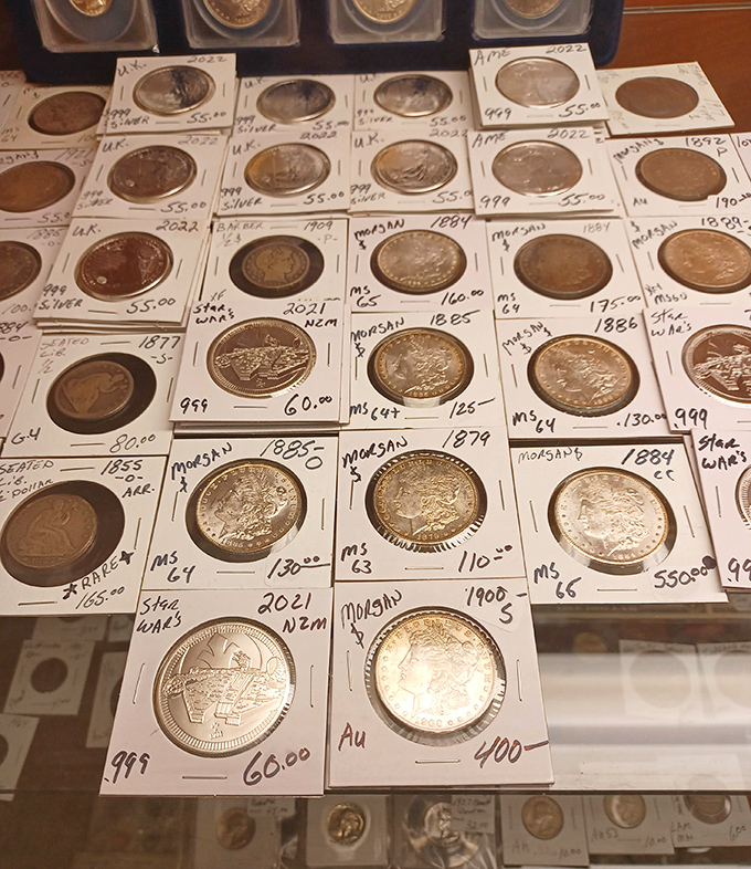 Silver dollars that once jingled in pockets now rest in collectors' cases, each coin a tiny time capsule of American history.