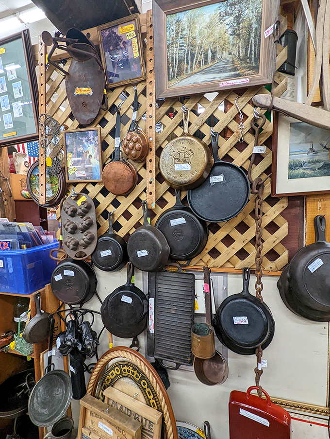 Cast iron heaven! These seasoned beauties have cooked thousands of meals and still have centuries of flapjacks in their future.