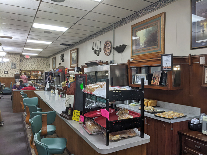 The counter at Harry's&mdash;where magic happens and calories don't count. Those turquoise stools have witnessed countless food epiphanies. 