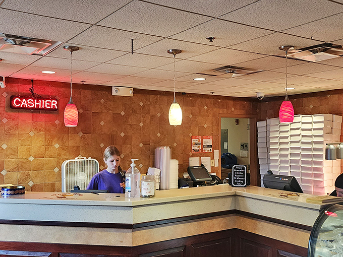 The cashier station &ndash; where many a Cincinnatian has happily parted with their money in exchange for chicken-induced happiness.