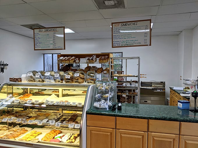 The bakery counter&mdash;where magic happens daily. Like Willy Wonka's factory, but with better bread and fewer troublesome children.