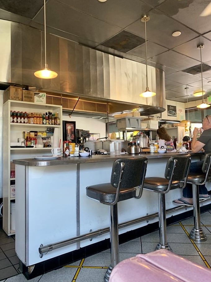 Counter seating: where solo diners become regulars and the short-order ballet unfolds before your appreciative eyes.