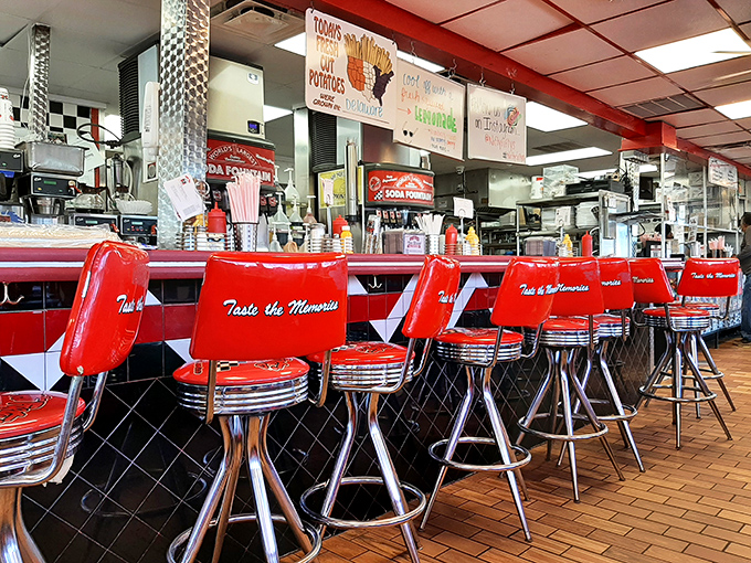 "Taste the Memories" isn't just embroidered on these chairs&mdash;it's the promise they deliver with every spinning seat.