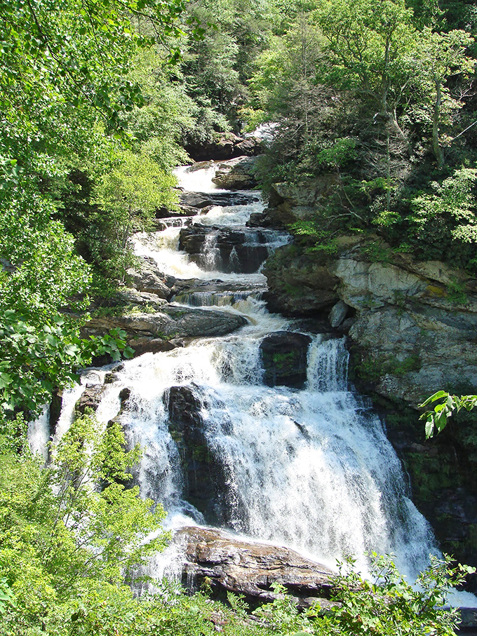 Cullasaja Falls cascades with the kind of natural drama that makes your smartphone camera feel woefully inadequate &ndash; some beauty simply demands to be experienced firsthand.