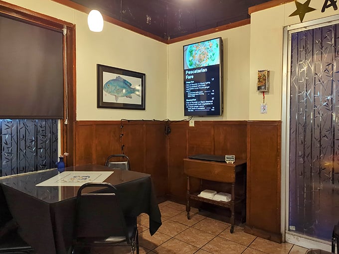 Even the digital menu board looks appetizing &ndash; technology and tradition finding common ground in this cozy corner of Melbourne.