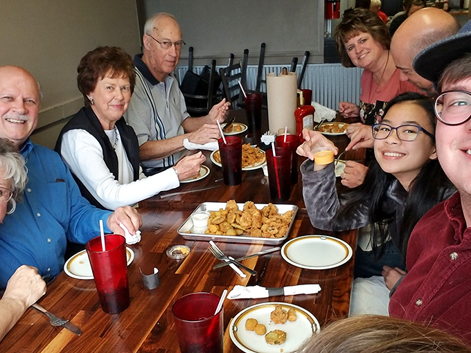 Nothing says "we made the right restaurant choice" like a table of happy diners with that distinctive "just-found-BBQ-gold" glow.