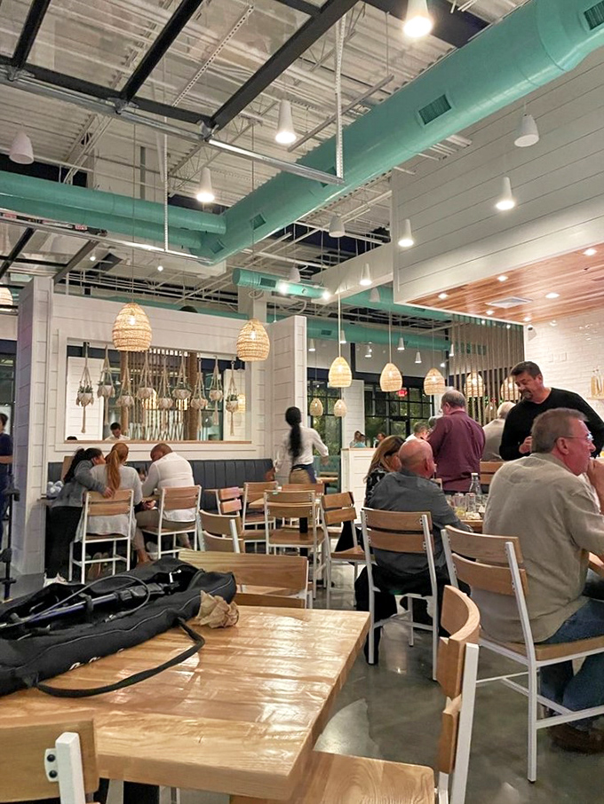 Happy diners fill the space with conversation and laughter &ndash; the universal soundtrack of good food being thoroughly enjoyed.