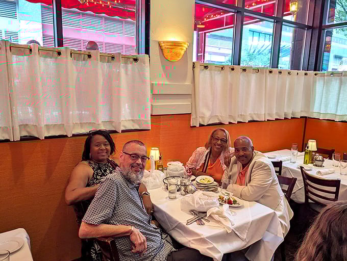 The dining room buzzes with the kind of energy that makes you feel like you've crashed a family reunion&mdash;in the best possible way.