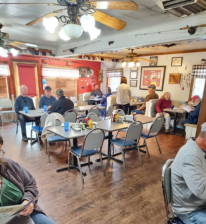 Morning in Wyoming looks like this: regulars gathered around tables, coffee flowing, and the day's gossip exchanged like currency.