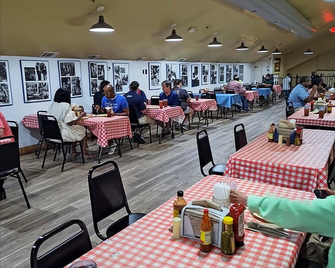 Real people enjoying real food in a real restaurant &ndash; no pretense, no fuss, just pure Southern hospitality on display.