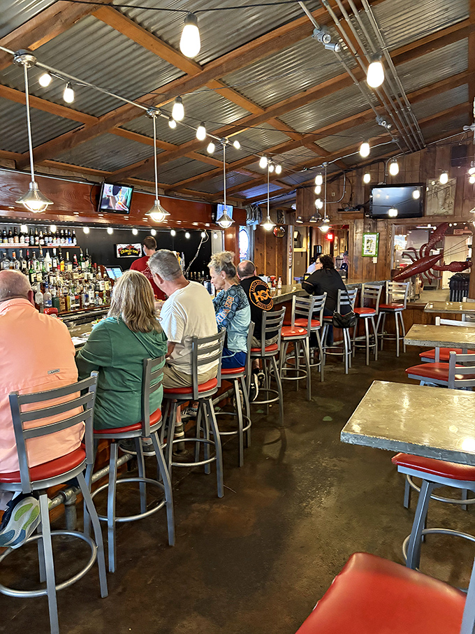 The bar area&mdash;where strangers become friends over cold beers and hot debates about who makes the best roux in Louisiana.