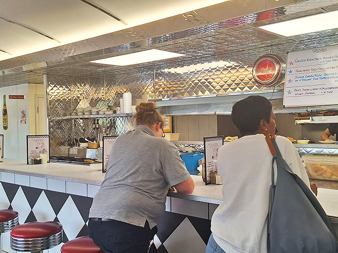 The counter service view &ndash; where regulars perch on swivel stools and newcomers become regulars after just one perfect breakfast experience.