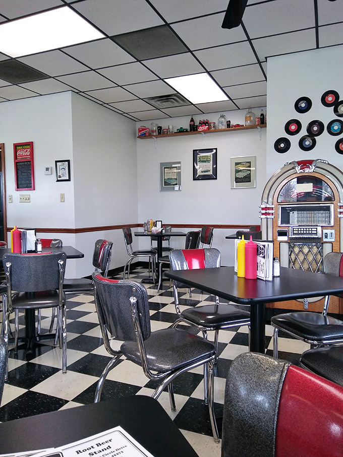The dining area feels like your favorite uncle's basement&mdash;if your uncle happened to be a genius at creating comfortable nostalgia.