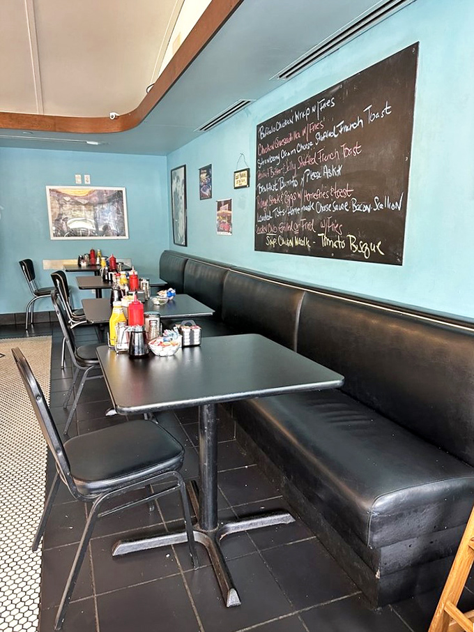 Cozy booths where countless coffee refills and life stories have been shared. That chalkboard menu whispers of daily specials worth breaking your diet for.
