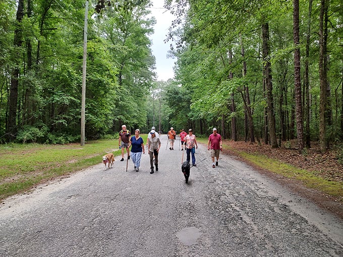 Fellow nature lovers stroll the park's peaceful roads, where dogs and humans alike seem to walk with lighter steps.