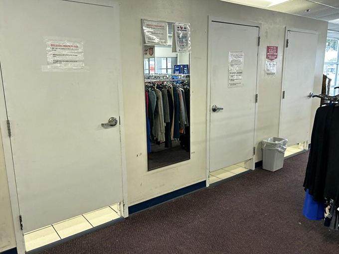 Even the dressing rooms maintain that clean, organized vibe &ndash; no mysterious stains in sight, thankfully.